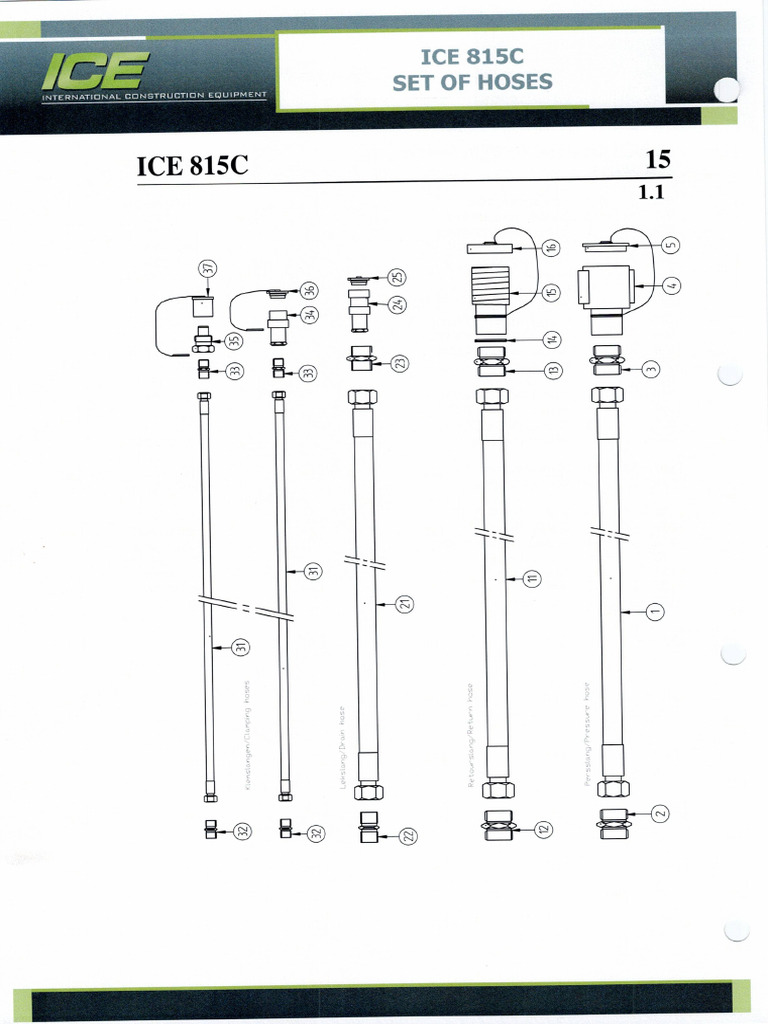 ICE Vibro Hammer Parts Manual (815C HOSE SET 45M) | PDF