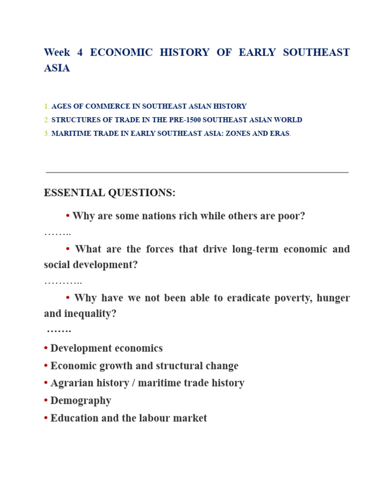 Week 4 Early Maritime Trade in Southeast Asia | PDF | Strait Of Malacca ...
