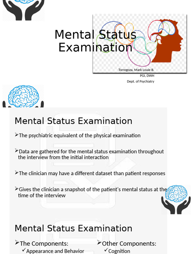 Mental Status Examination Overview | PDF | Thought | Cognitive Psychology
