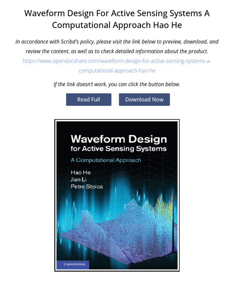 Waveform Design For Active Sensing Systems A Computational Approach Hao ...