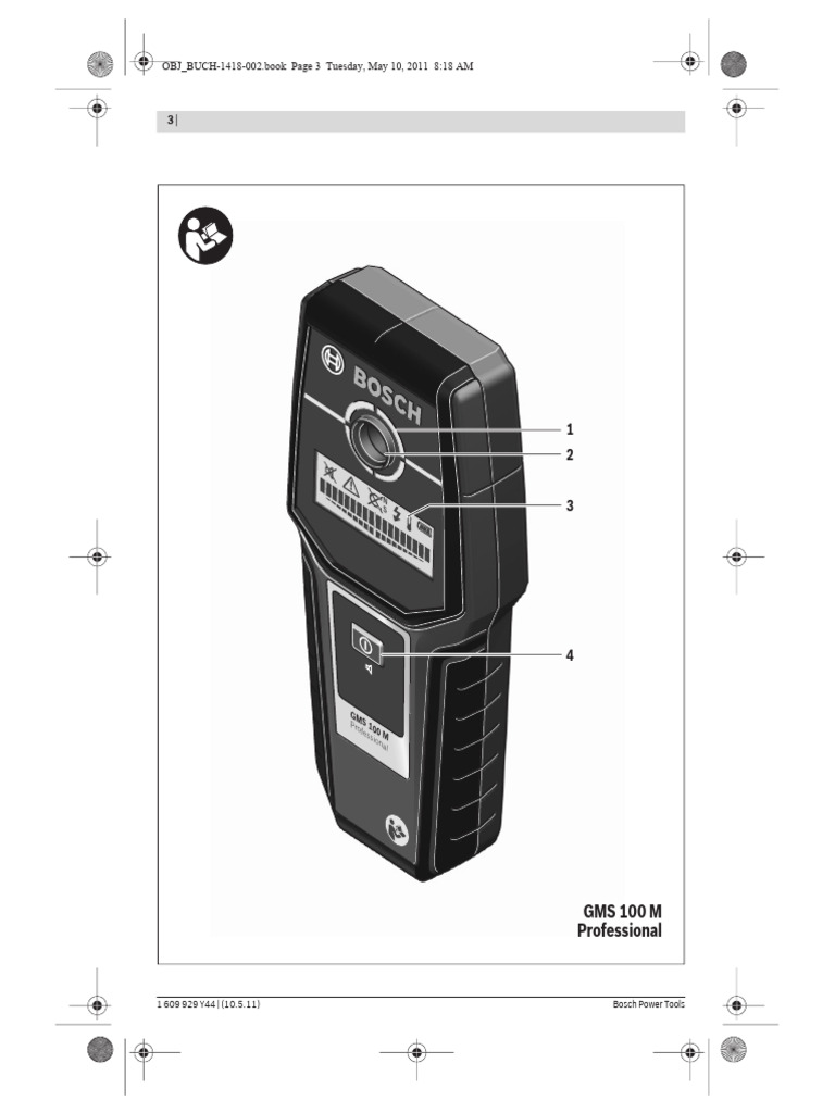 Bosch GMS 100 M Professional Wall Scanner | PDF