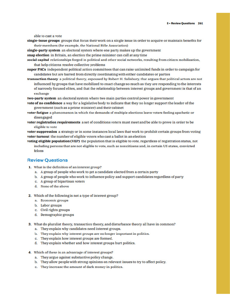 Review Questions CH 8 | PDF