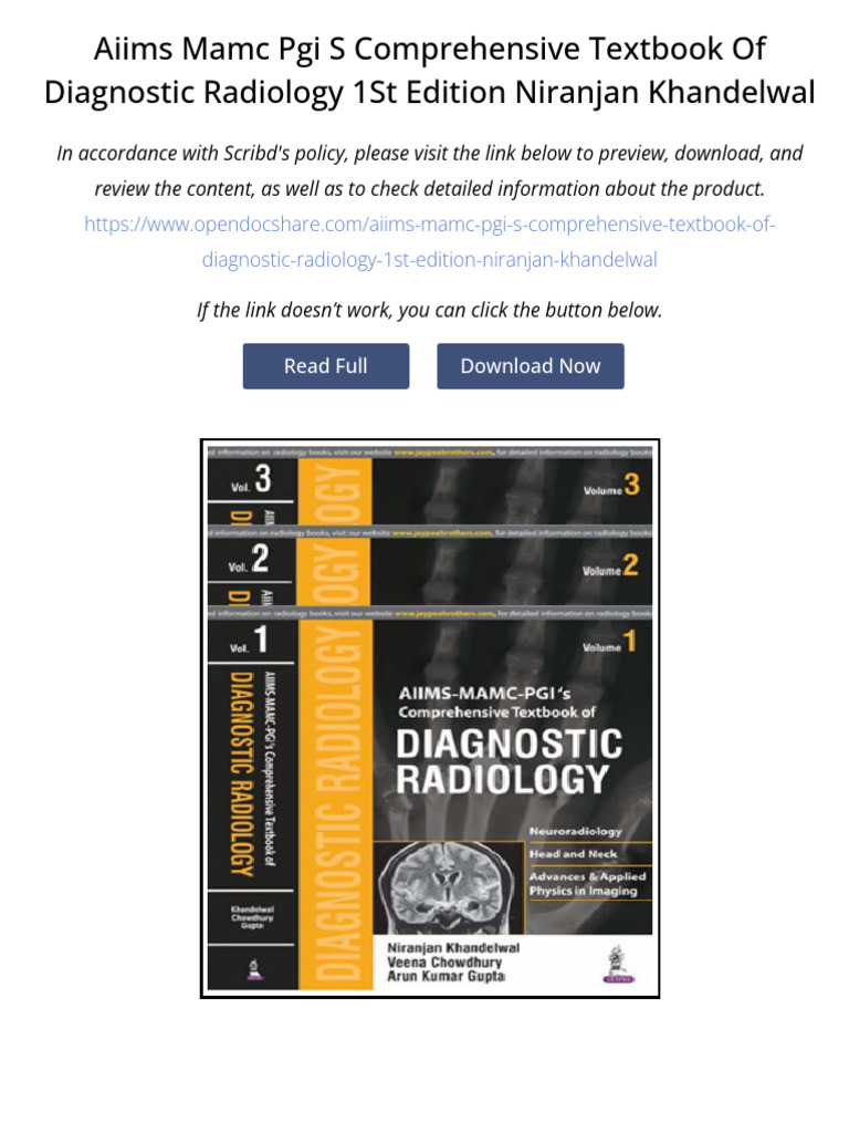 AIIMS MAMC PGI s Comprehensive Textbook of Diagnostic Radiology 1st Edition Niranjan Khandelwal ...