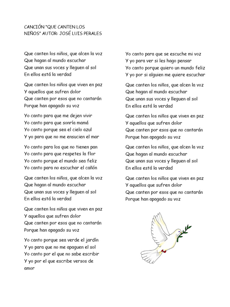 Que Canten los Niños: Mensaje de Paz | PDF