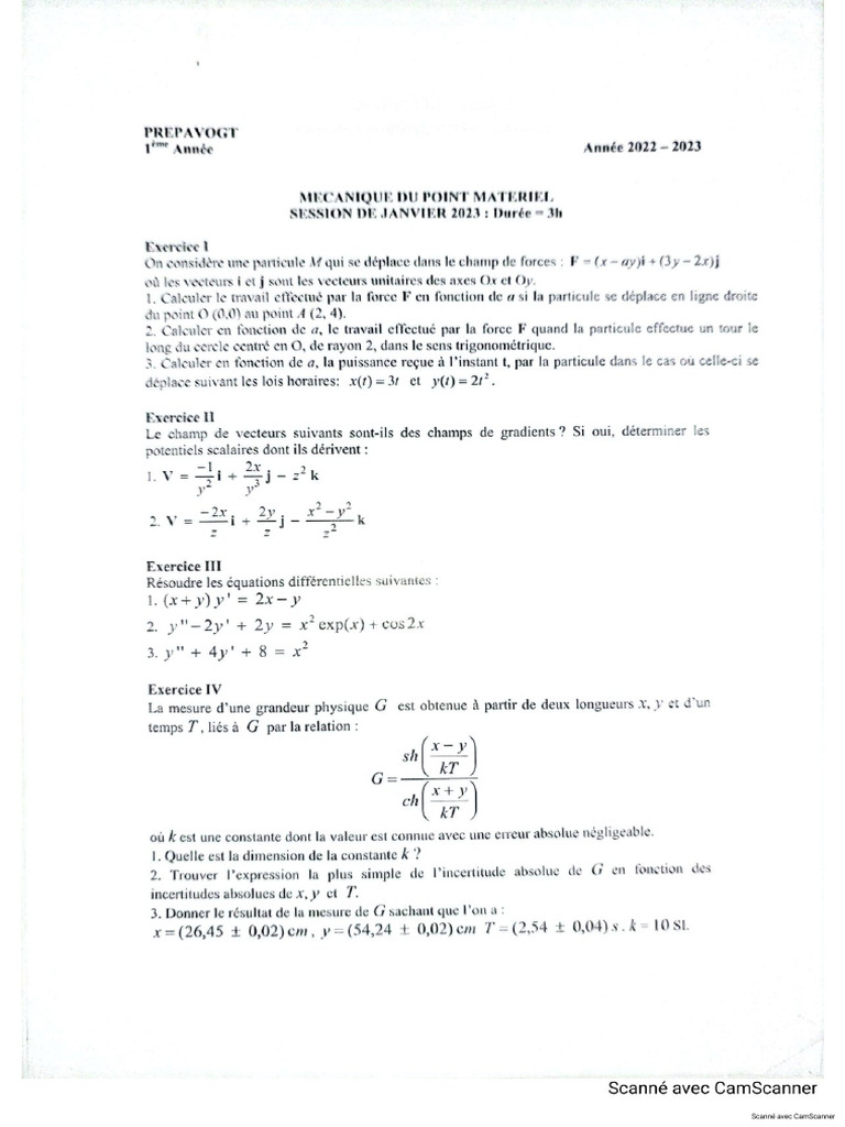 Session Janvier 2023 | PDF