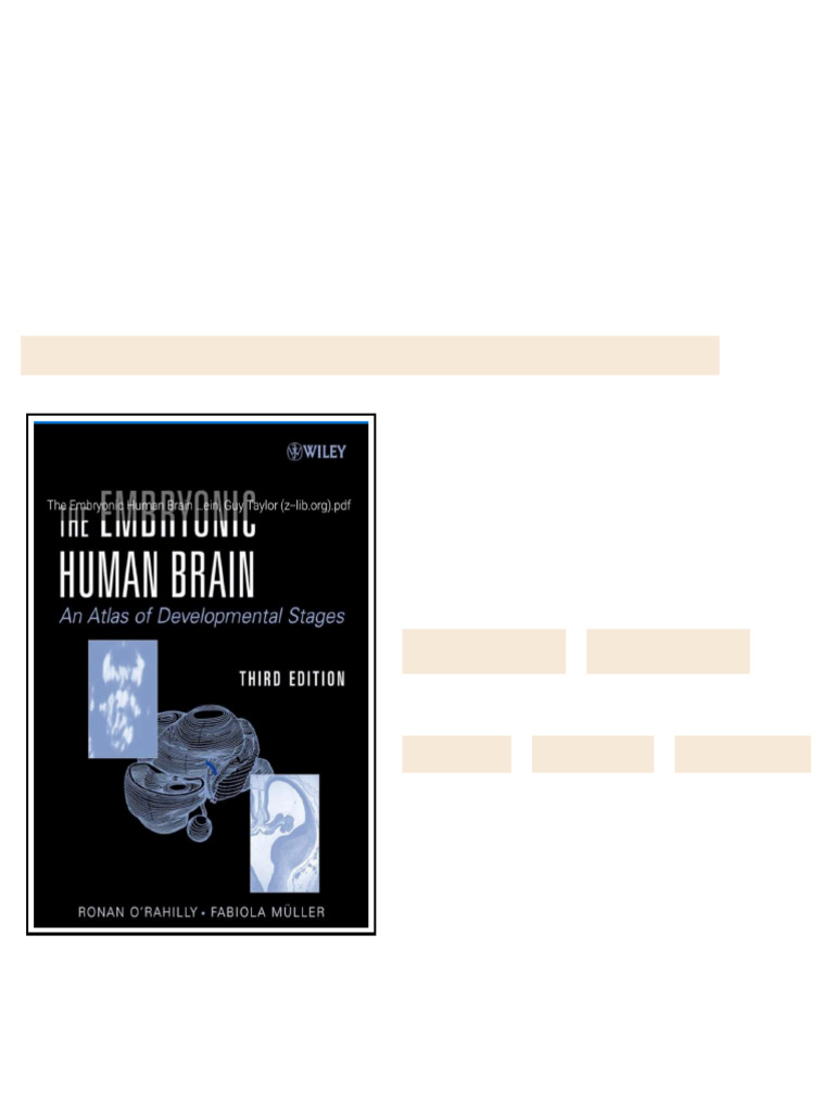 (Ebook) The Embryonic Human Brain: An Atlas of Developmental Stages by ...