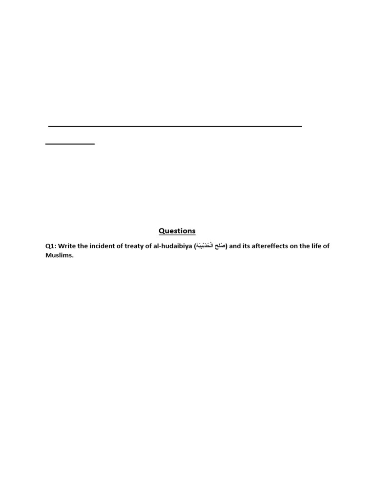 Lessons from the Treaty of Al-Hudaibiya | PDF | Ummah | Muhammad