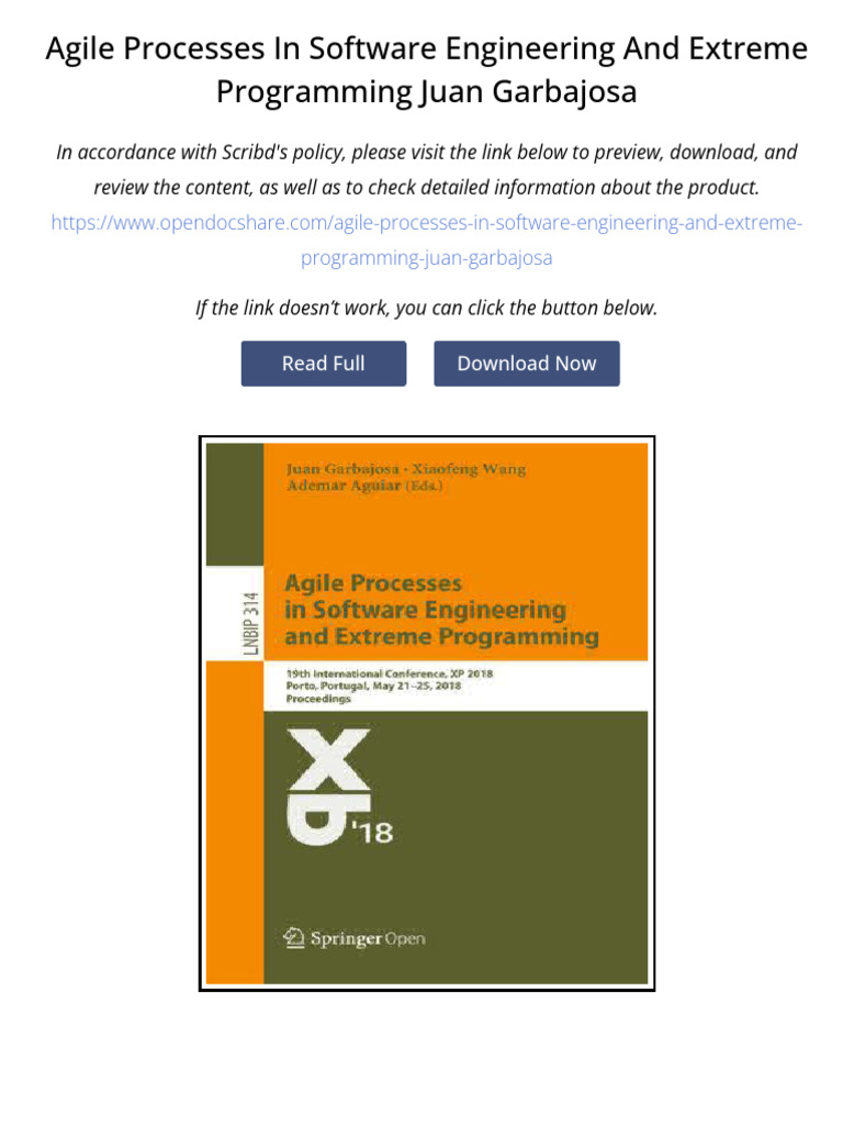 Agile Processes in Software Engineering and Extreme Programming Juan ...