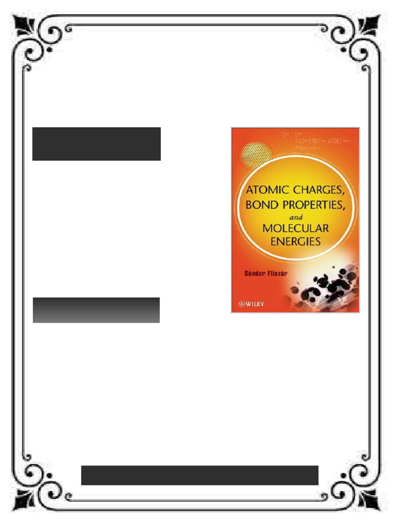 Atomic Charges Bond Properties and Molecular Energies 1st Edition ...