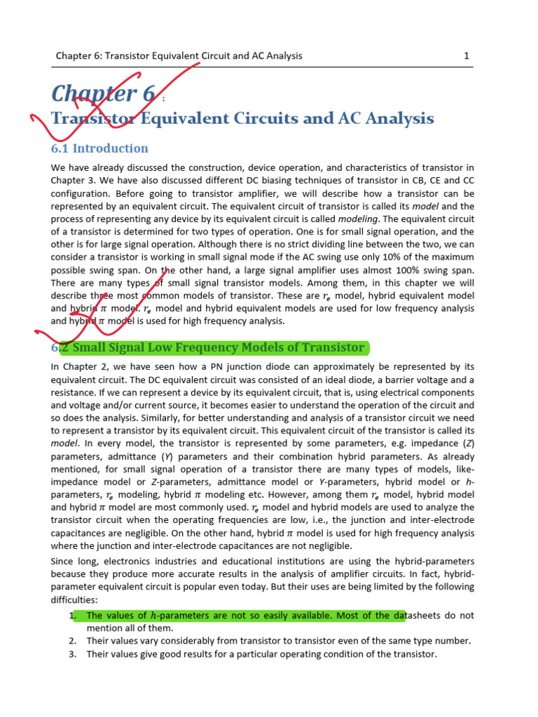 6 Chapter Trasistor Equivalent Circuits and AC Analysis | PDF | Bipolar ...