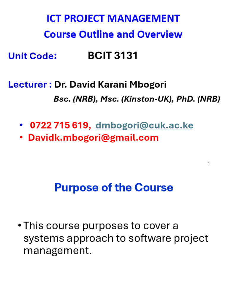 L00 BCIT 3131 Course Outline and Overview | PDF | Project Management | Agile Software Development