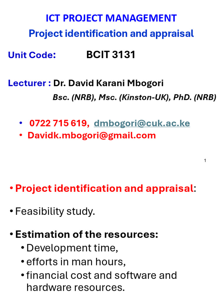 ICT Project Management Guide | PDF | Feasibility Study | Software