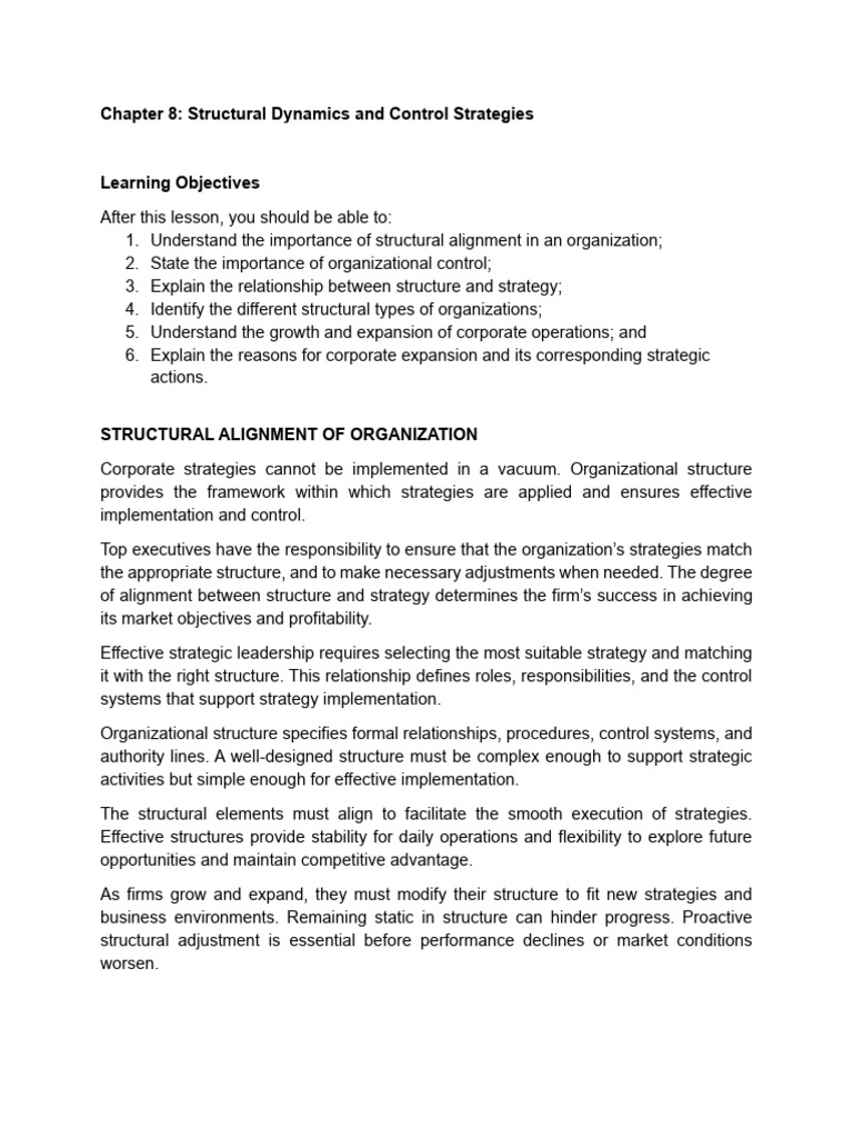 Chapter-8-Learning-Module | PDF | Strategic Management | Business