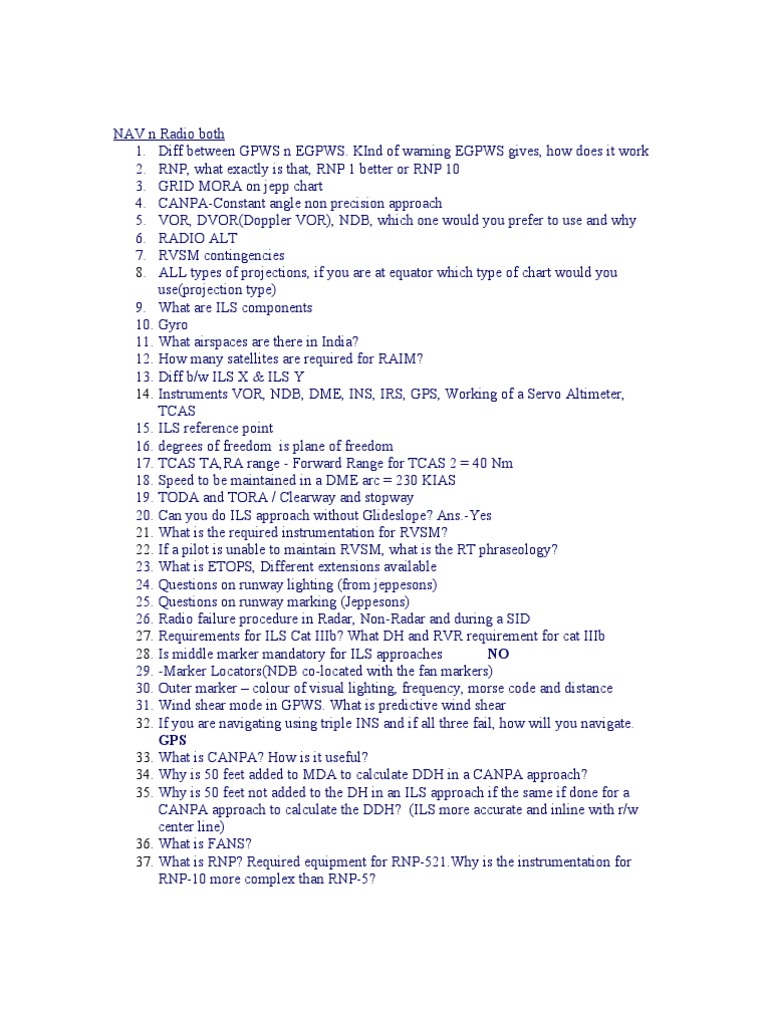 ATPL Viva Questions........ | Systems Engineering | Aviation