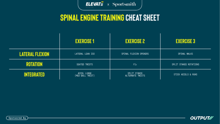 Spinal Engine Training Cheat Sheet 1 | PDF