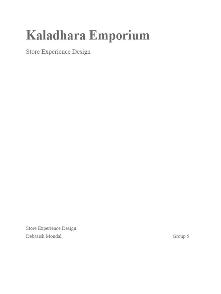 Kaladhara Emporium: Cultural Retail Redefined | PDF