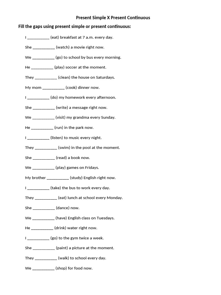 Present Simple X Present Continuous | PDF