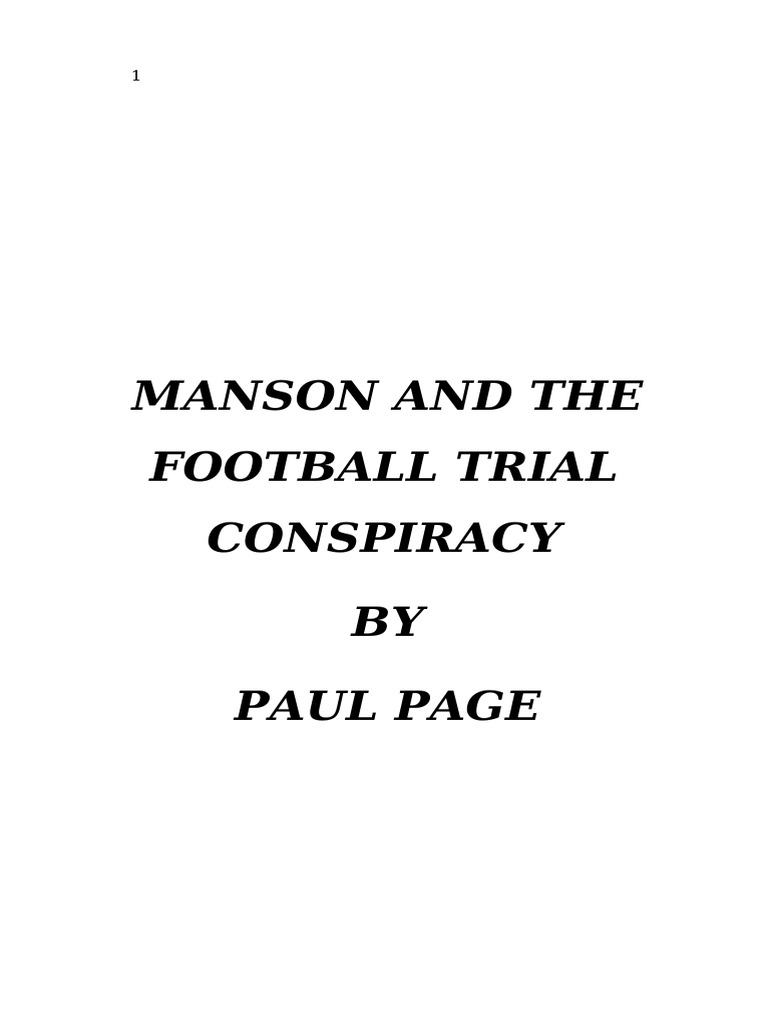 Manson's Football Trial Adventure | PDF