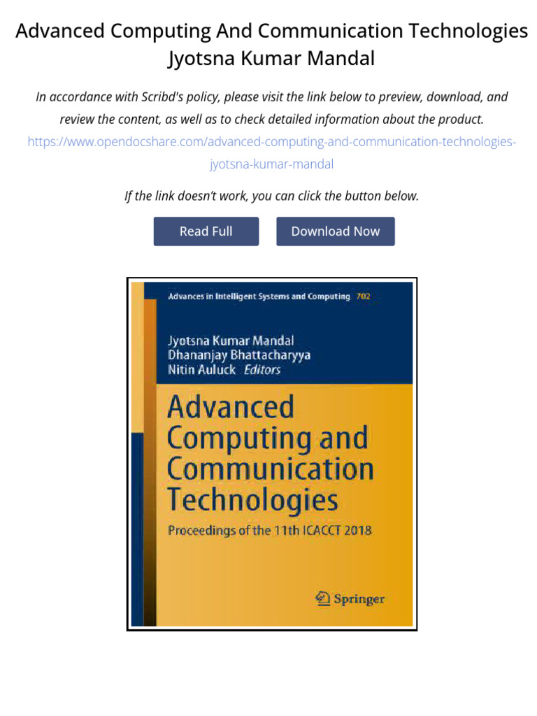 Advanced Computing and Communication Technologies Jyotsna Kumar Mandal ...