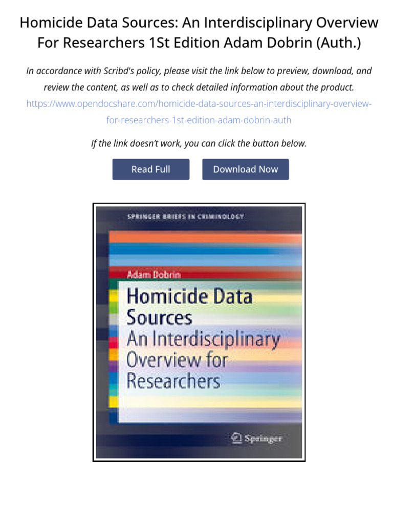 Homicide Data Sources: An Interdisciplinary Overview for Researchers ...