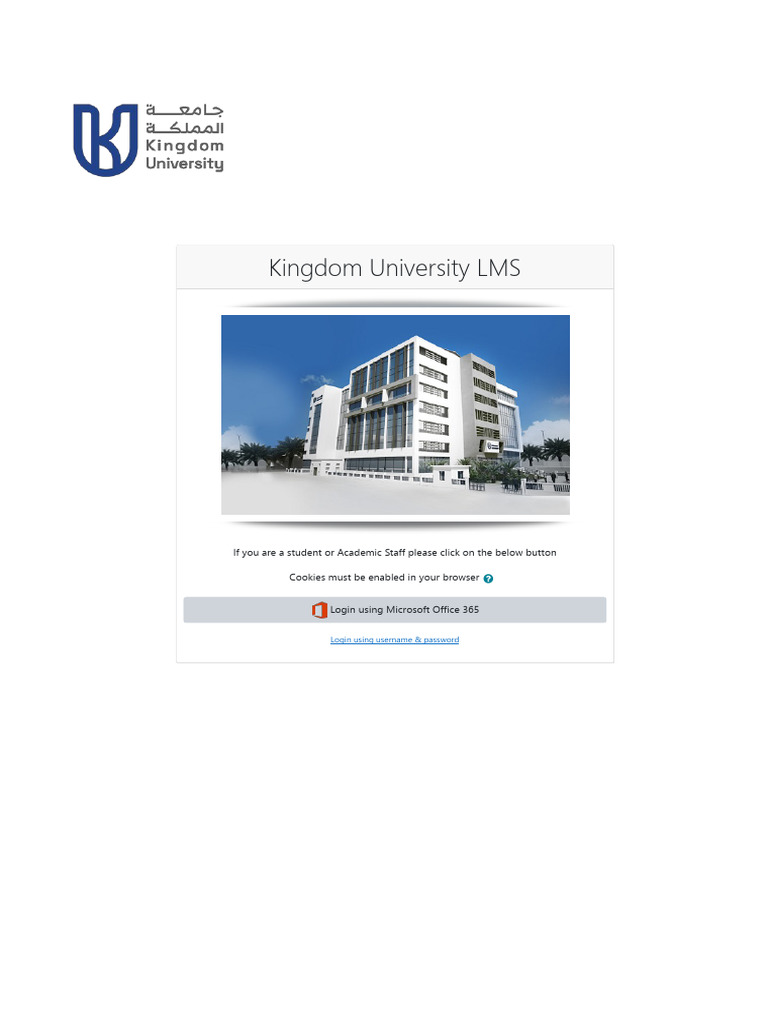 Kingdom University LMS Login Guide | PDF