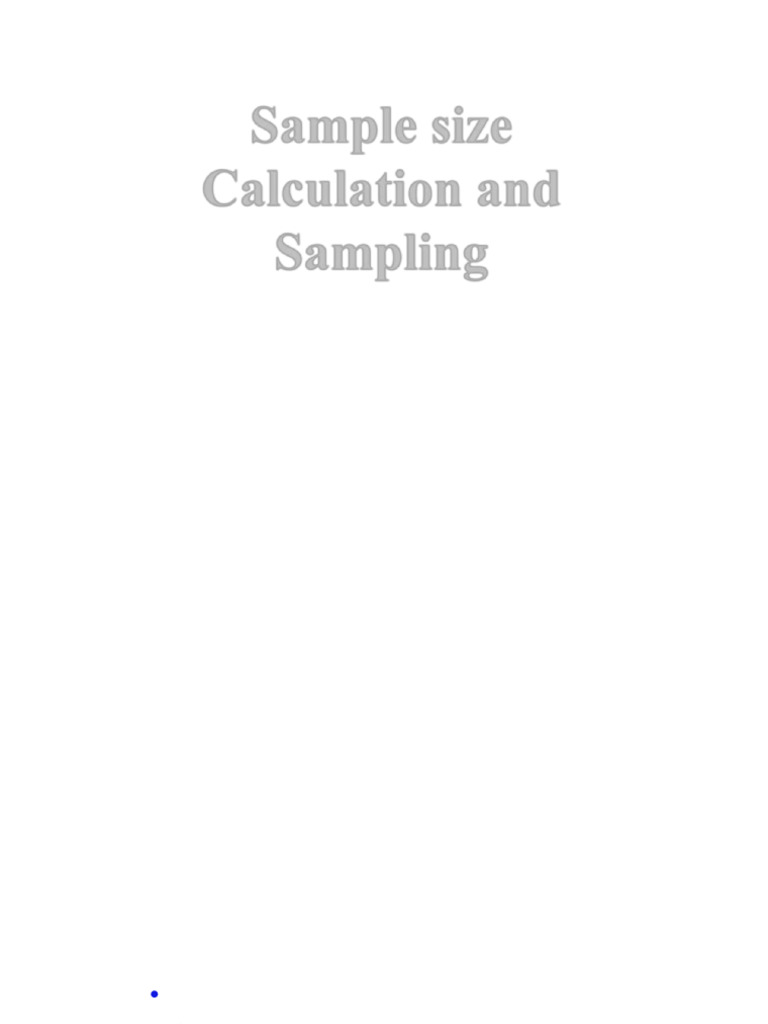 Sample Size Calculation and Methods | PDF