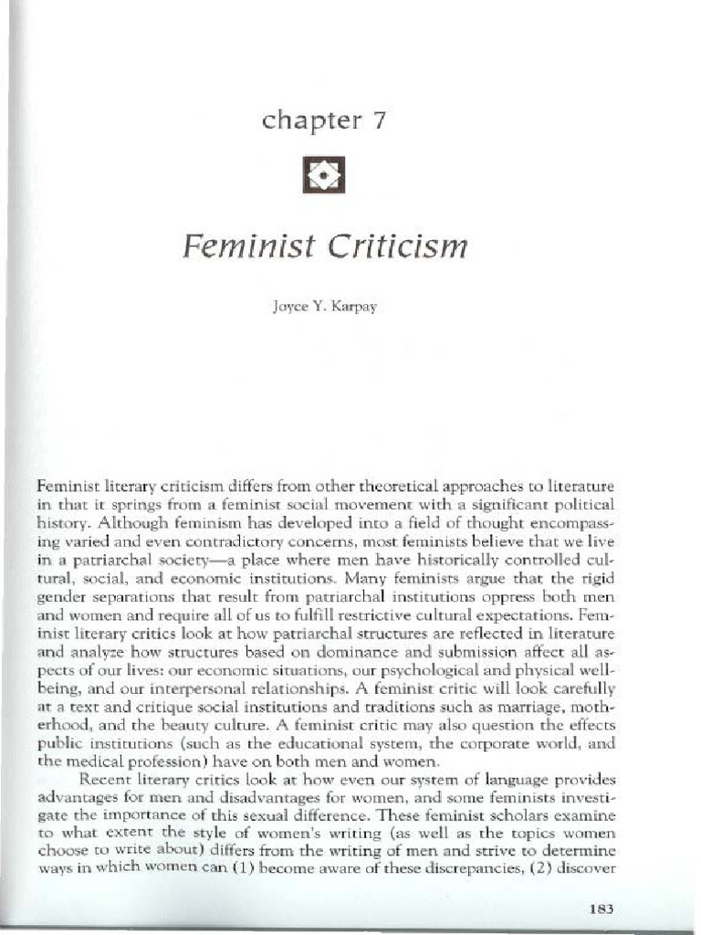 Understanding Feminist Literary Criticism | PDF | Gender Studies | Feminism