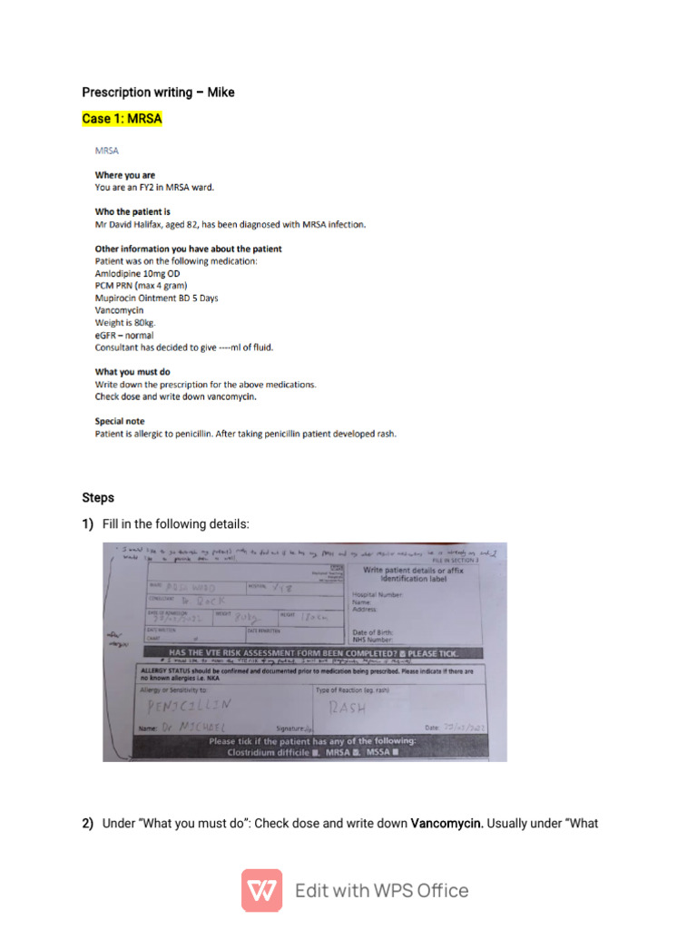 Prescription Writing for Antibiotics & DVT | PDF | Dose (Biochemistry ...