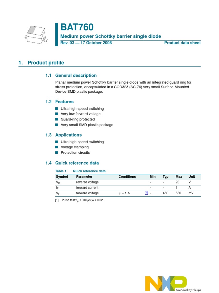BAT760 | PDF | Diode | Electricity