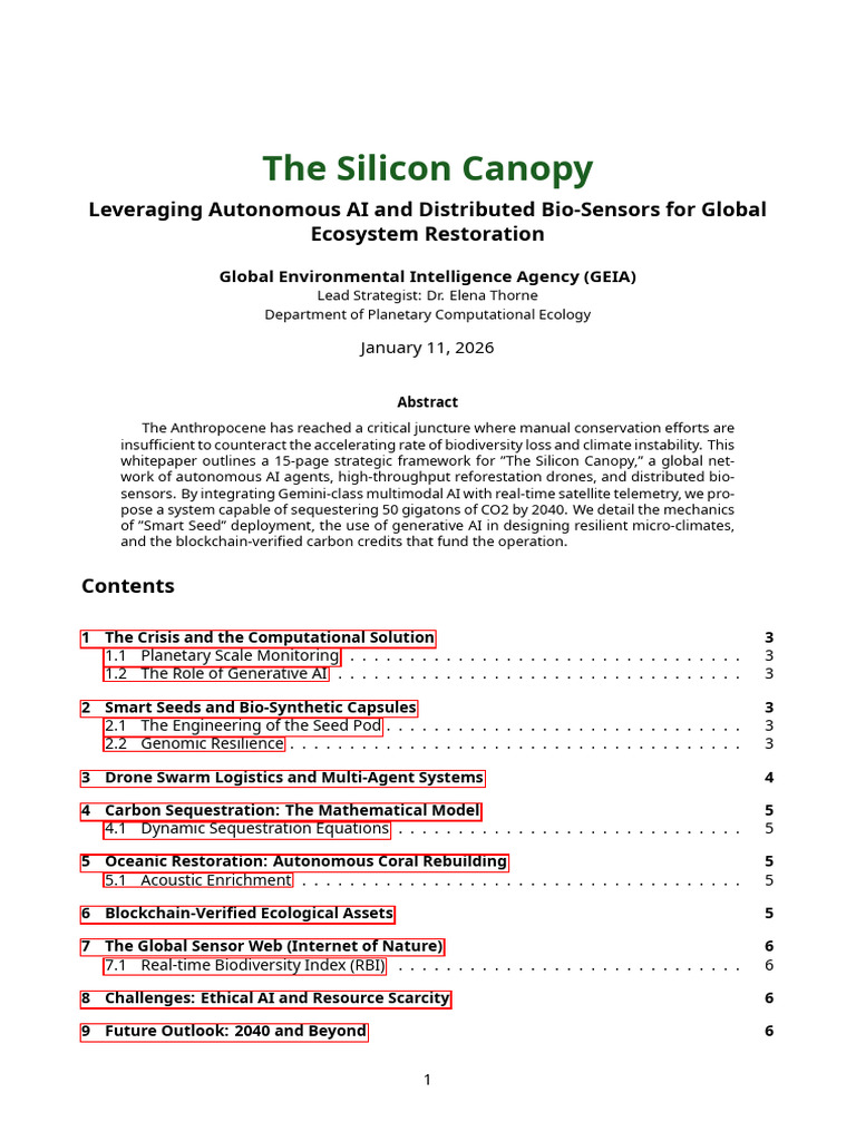 AI-Driven Global Ecosystem Restoration | PDF | Carbon Sequestration ...