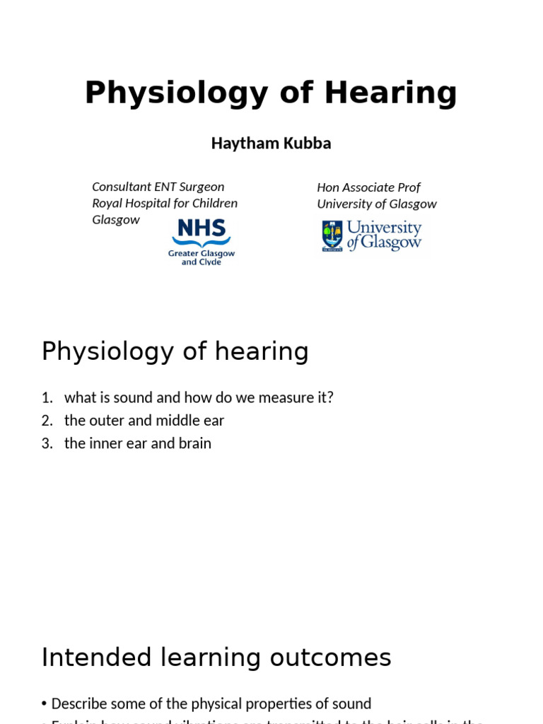 Understanding Hearing Physiology | PDF | Hearing | Ear
