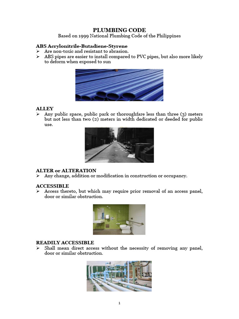Plumbing Code Terms and Definitions | PDF | Sanitary Sewer | Plumbing
