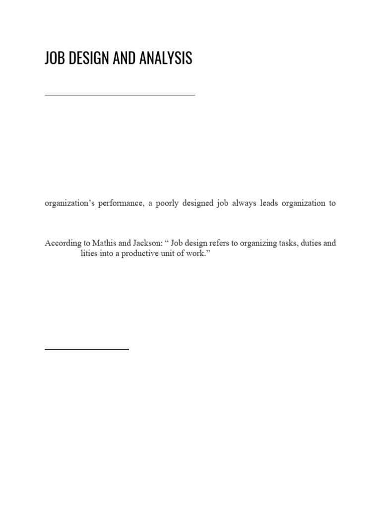 Chapter-9 Job Design and Analysis | PDF | Job Satisfaction | Employment