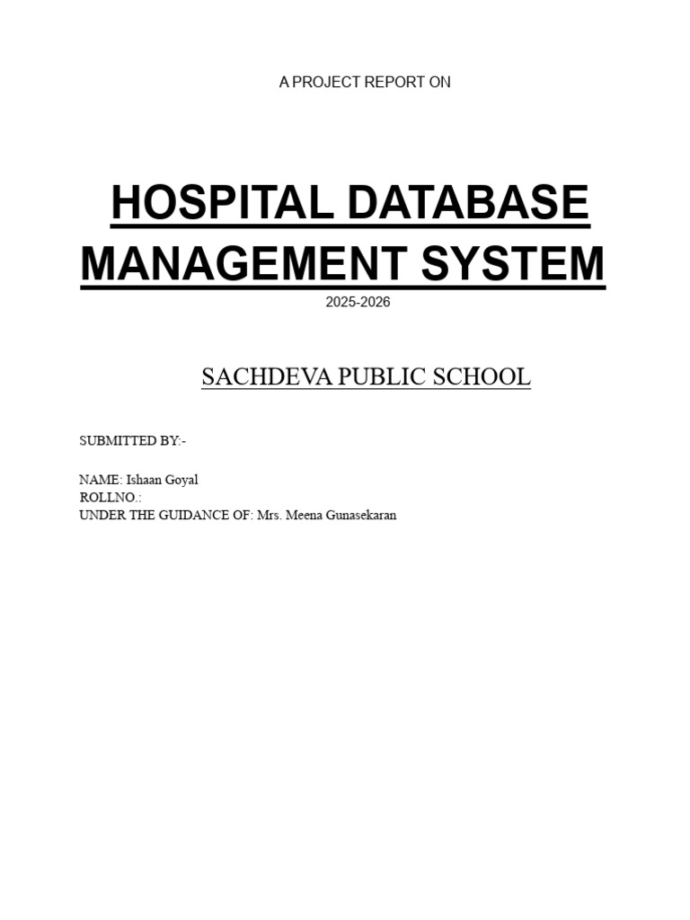 Hospital Database Management Project | PDF | Python (Programming ...