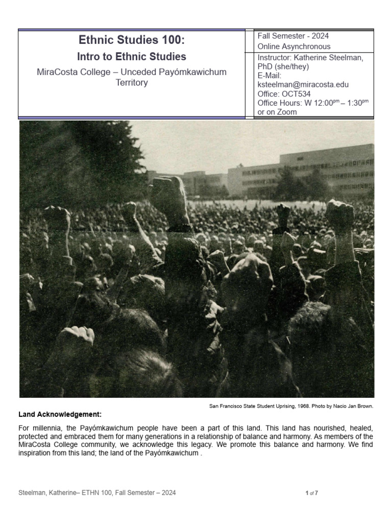 Ethnic Studies 100: Course Overview 2024 | PDF | Hispanic And Latino ...