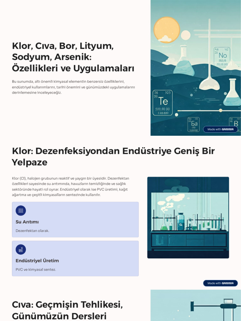Klor Civa Bor Lityum Sodyum Arsenik Ozellikleri Ve Uygulamalari | PDF