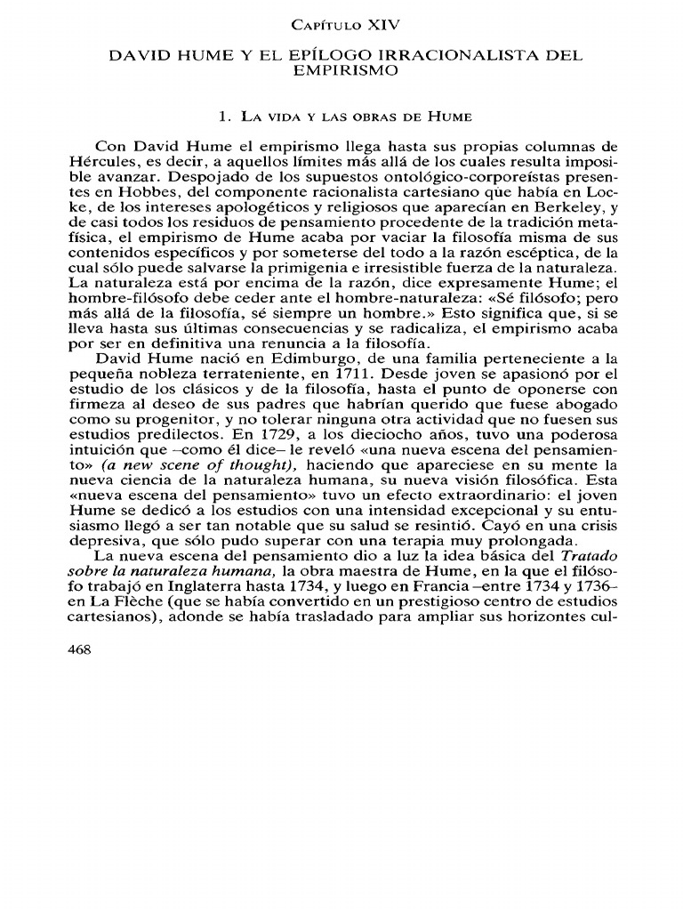 Hume: Empirismo y la Naturaleza Humana | PDF | David Hume | Causalidad