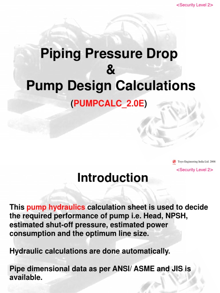 Pump Calculations | PDF | Pump | Pipe (Fluid Conveyance)