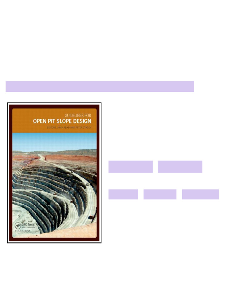 (Ebook) Guidelines for Open Pit Slope Design by John Read, Peter Stacey ...