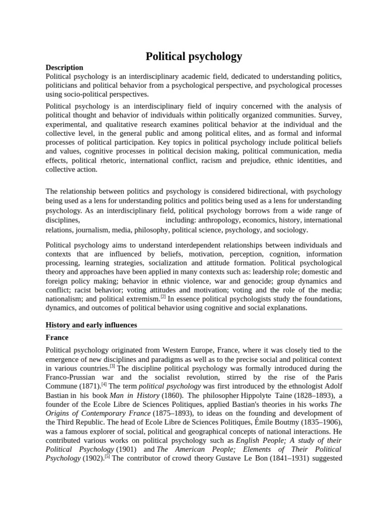 Understanding Political Psychology | PDF | Psychology | Dark Triad