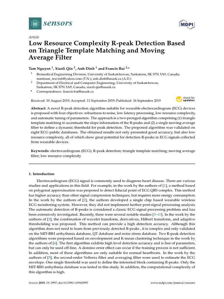 Efficient R-Peak Detection for ECG | PDF | Filter (Signal Processing ...