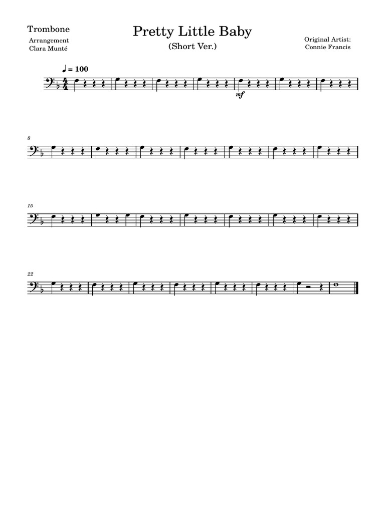 Pretty Little Baby Bombomband Trombone | PDF