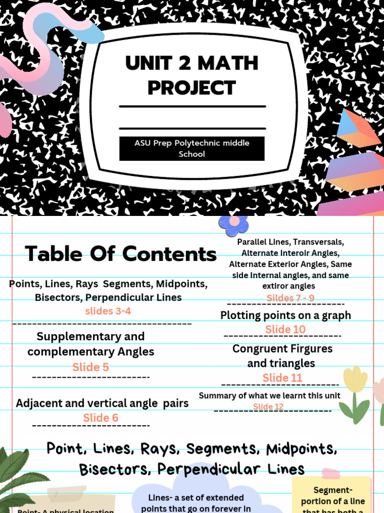 Unit 2 Math Project | PDF | Angle | Line (Geometry)