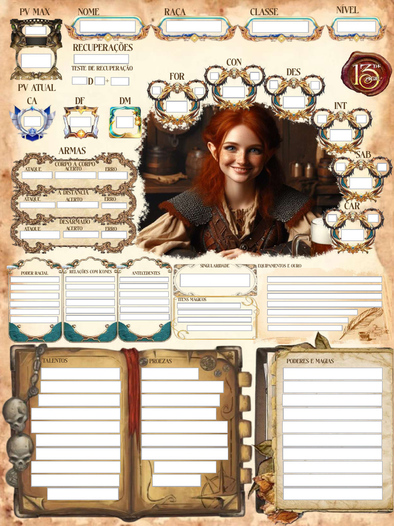 13 Era BR Ficha Halfling Femea Editavel | PDF