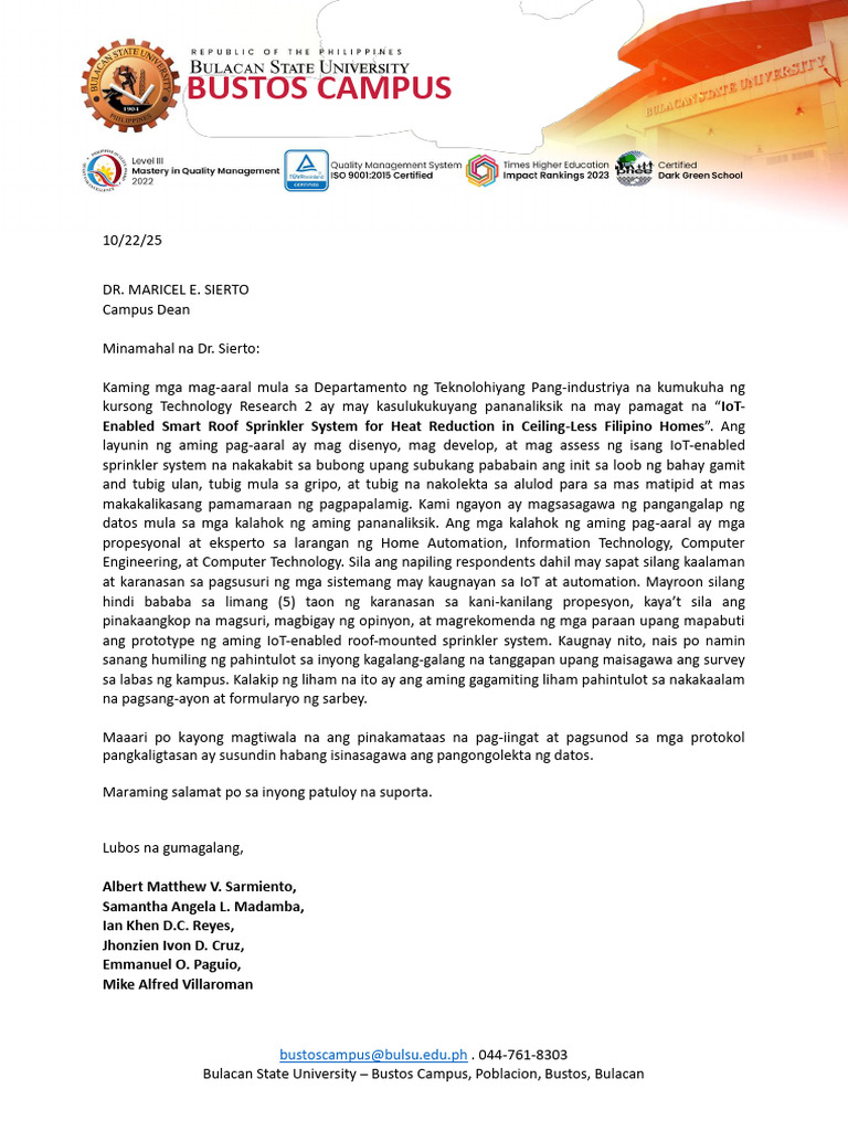 Appendix B - Letter To Dean | PDF