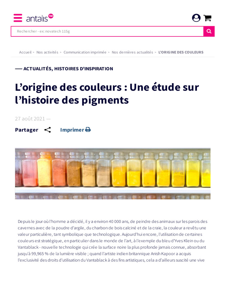 Histoire des pigments : couleurs et toxicité | PDF | Pigment | Couleur