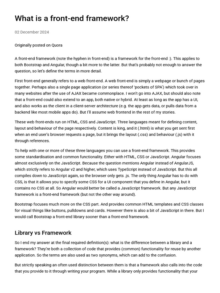 What-is-a-front-end-framework----Bart-van-der-Wal (4) | PDF | Java ...