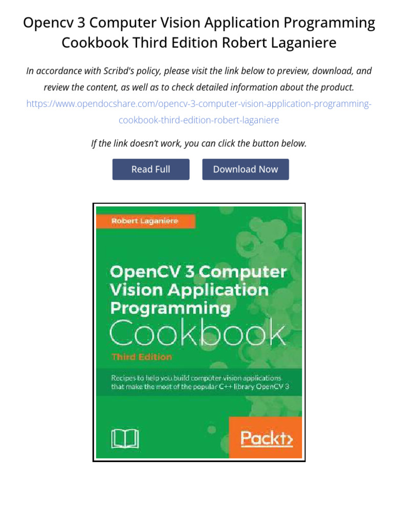 Opencv 3 Computer Vision Application Programming Cookbook Third Edition Robert Laganiere | PDF ...