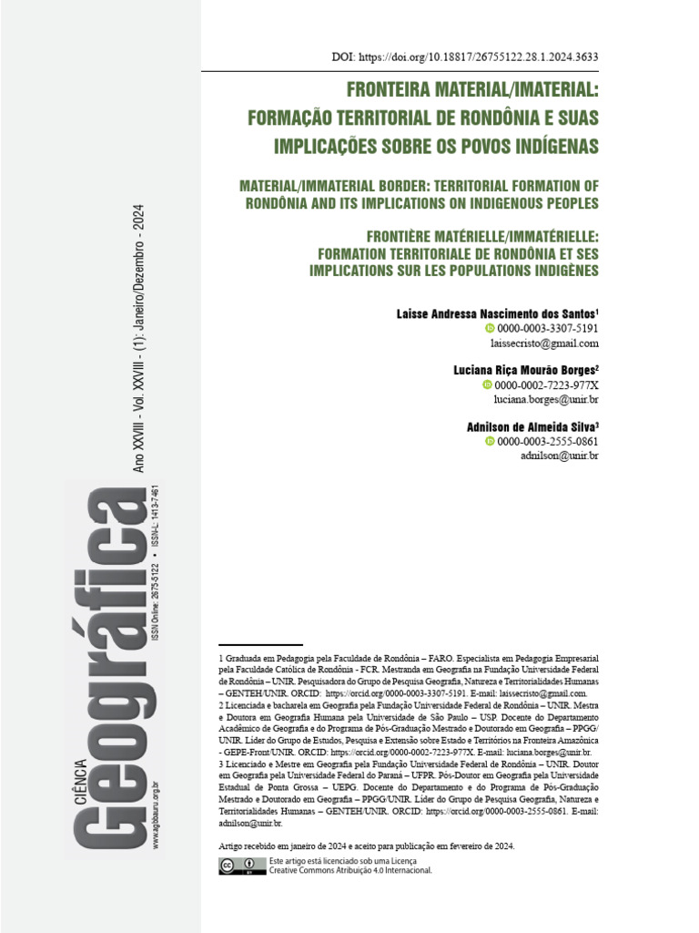 07_ Território Federal de Guaporé a Criação Do Estado de RO | PDF ...