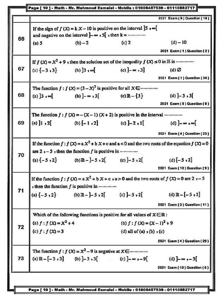 Math Sheet (Very Important) | PDF